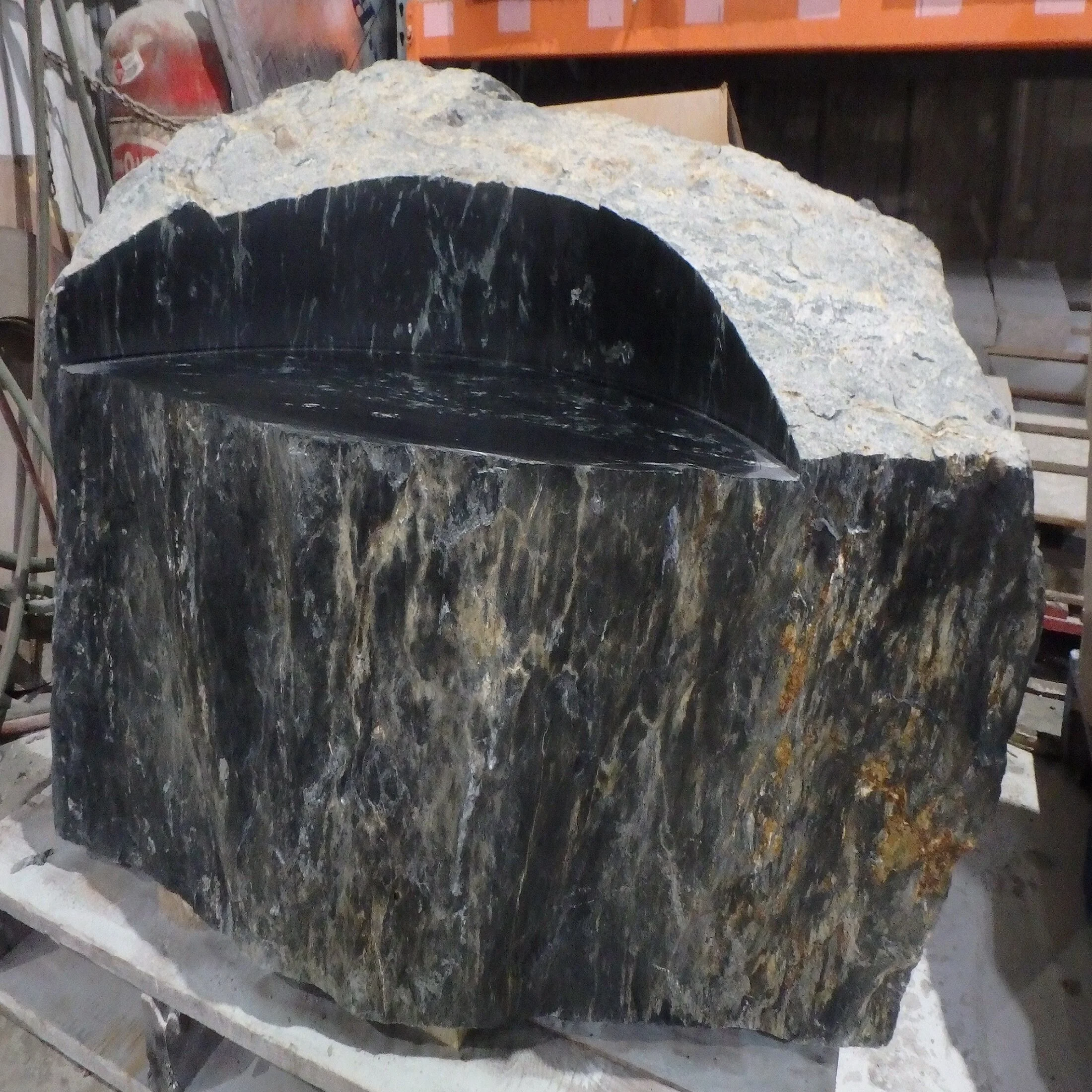 Aqua Blue Boulder Bench — Krukowski Stone