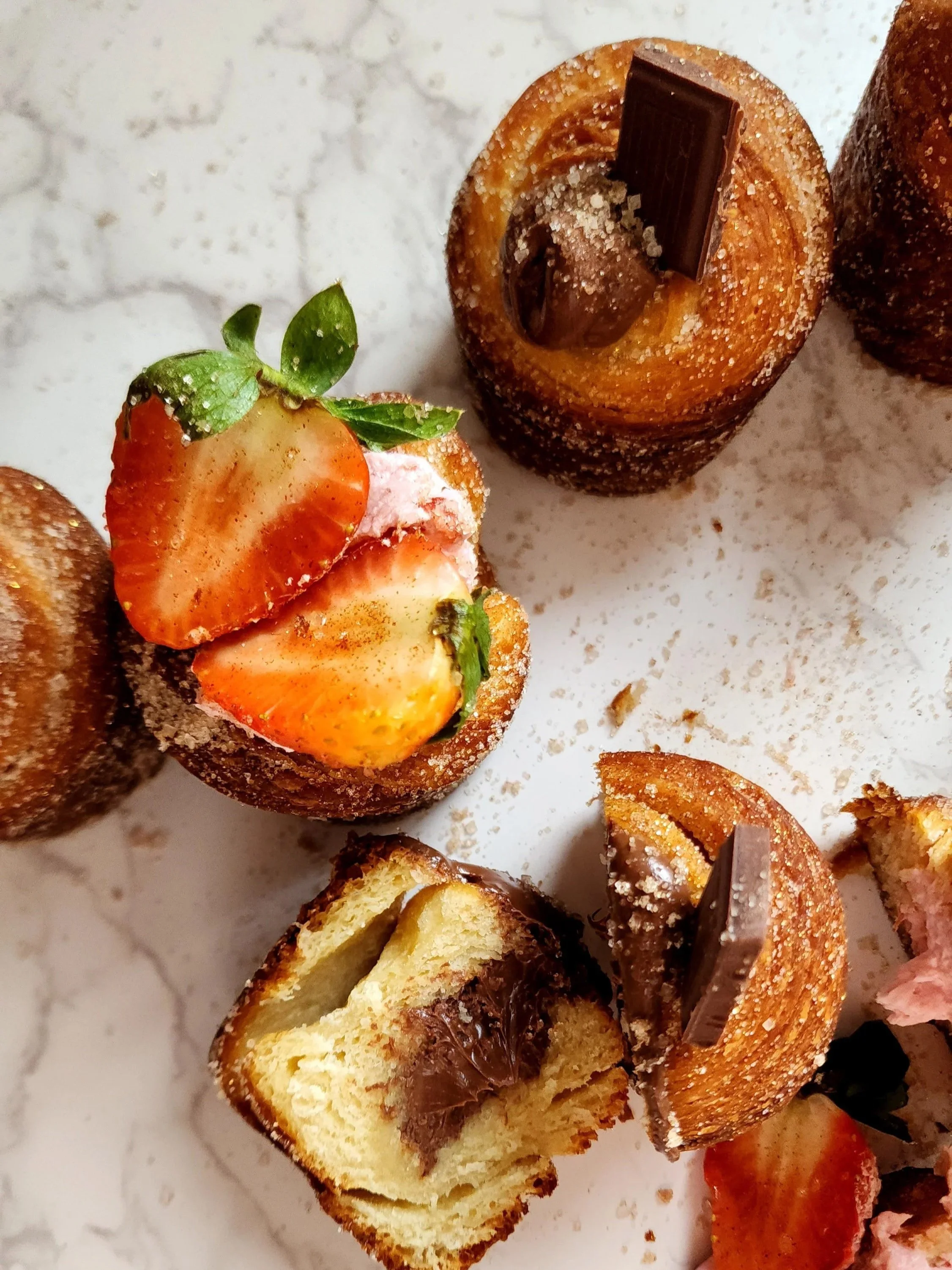 Vegan Strawberry Nutella Stuffed Cruffins — Sasha Cakes Chicago