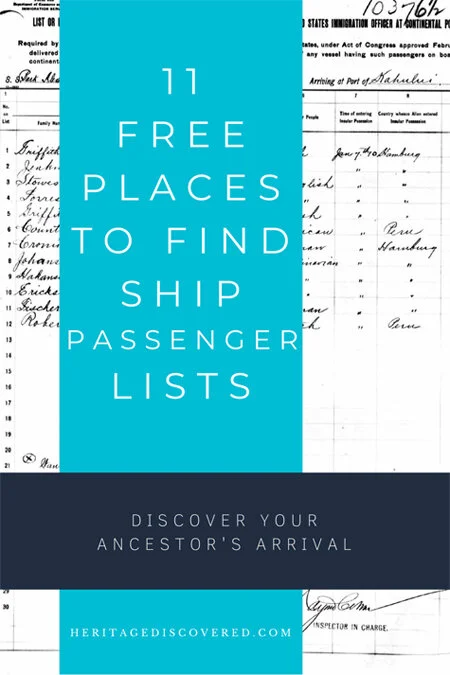 11 of the Best Websites for Free Ship Passenger Lists — Heritage Discovered
