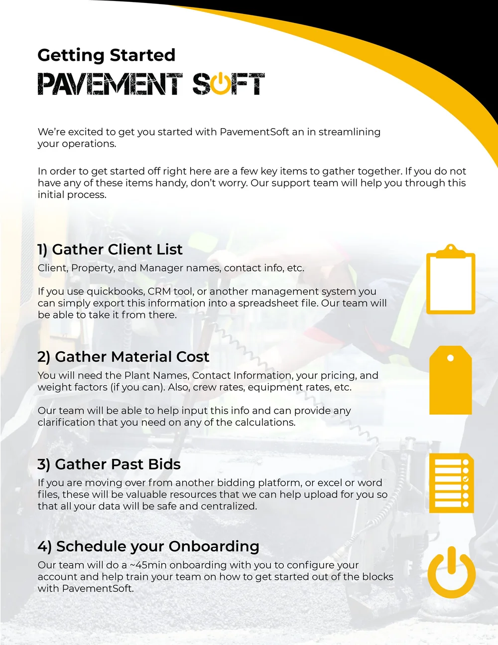 Get Started - Pavement Software Solutions