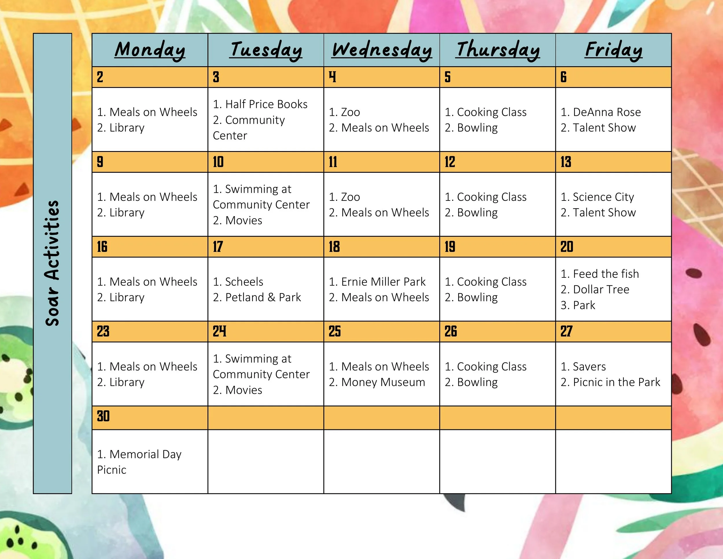 Day Service Program Activities — Life Centers of Kansas