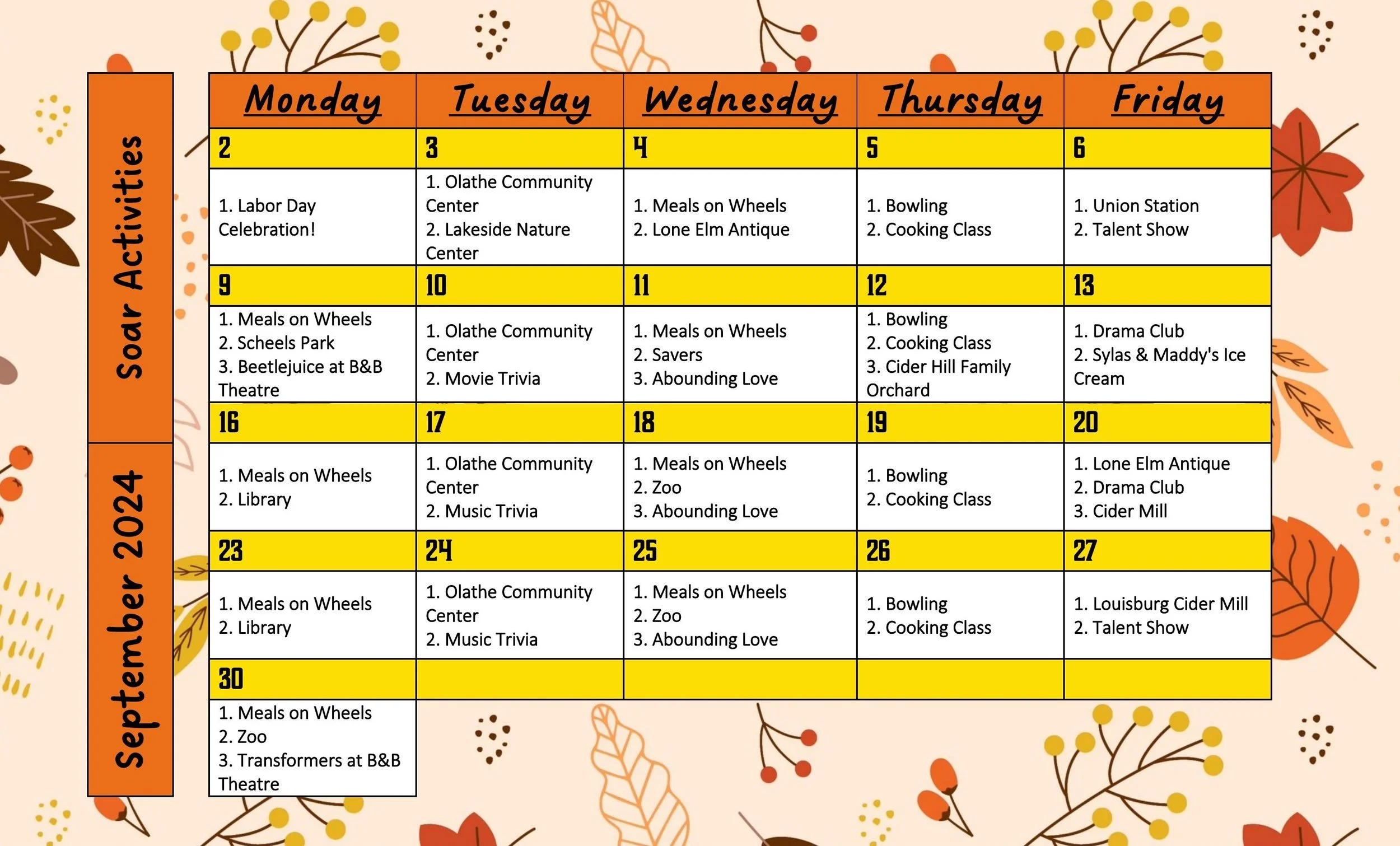 Day Service Program Activities — Life Centers of Kansas