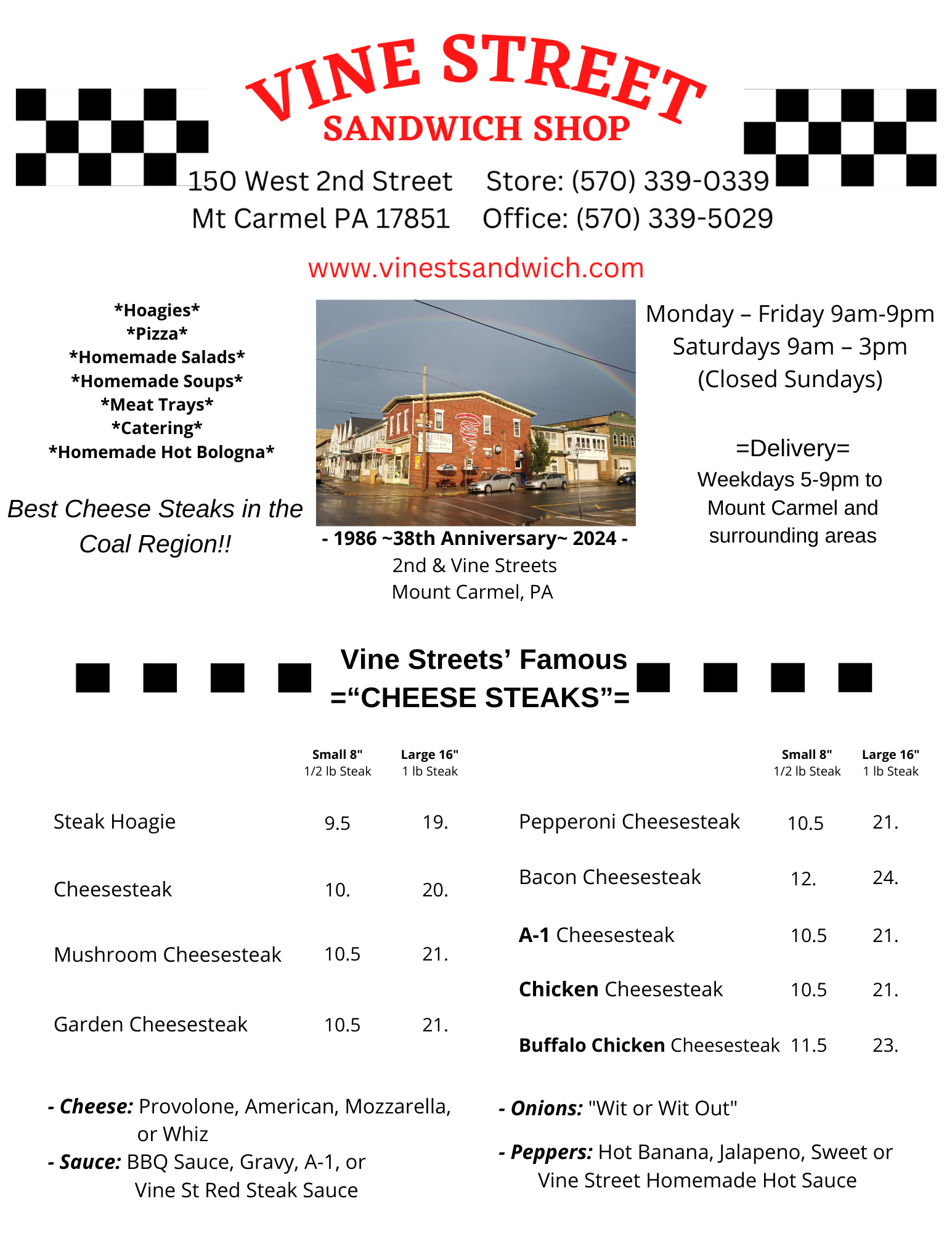 Menu — Vine Street