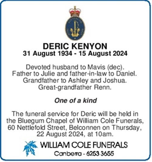 Deric Kenyon — William Cole Funerals | Excellence in Funeral Service