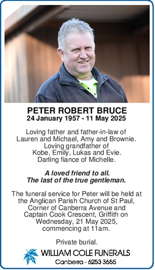 Peter Bruce — William Cole Funerals | Excellence in Funeral Service