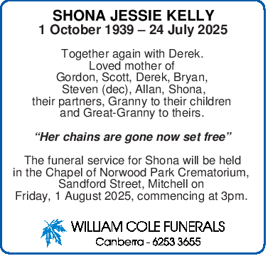 Shona Kelly — William Cole Funerals | Excellence in Funeral Service