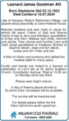 Leonard ‘Len’ Goodman — William Cole Funerals | Excellence in Funeral ...