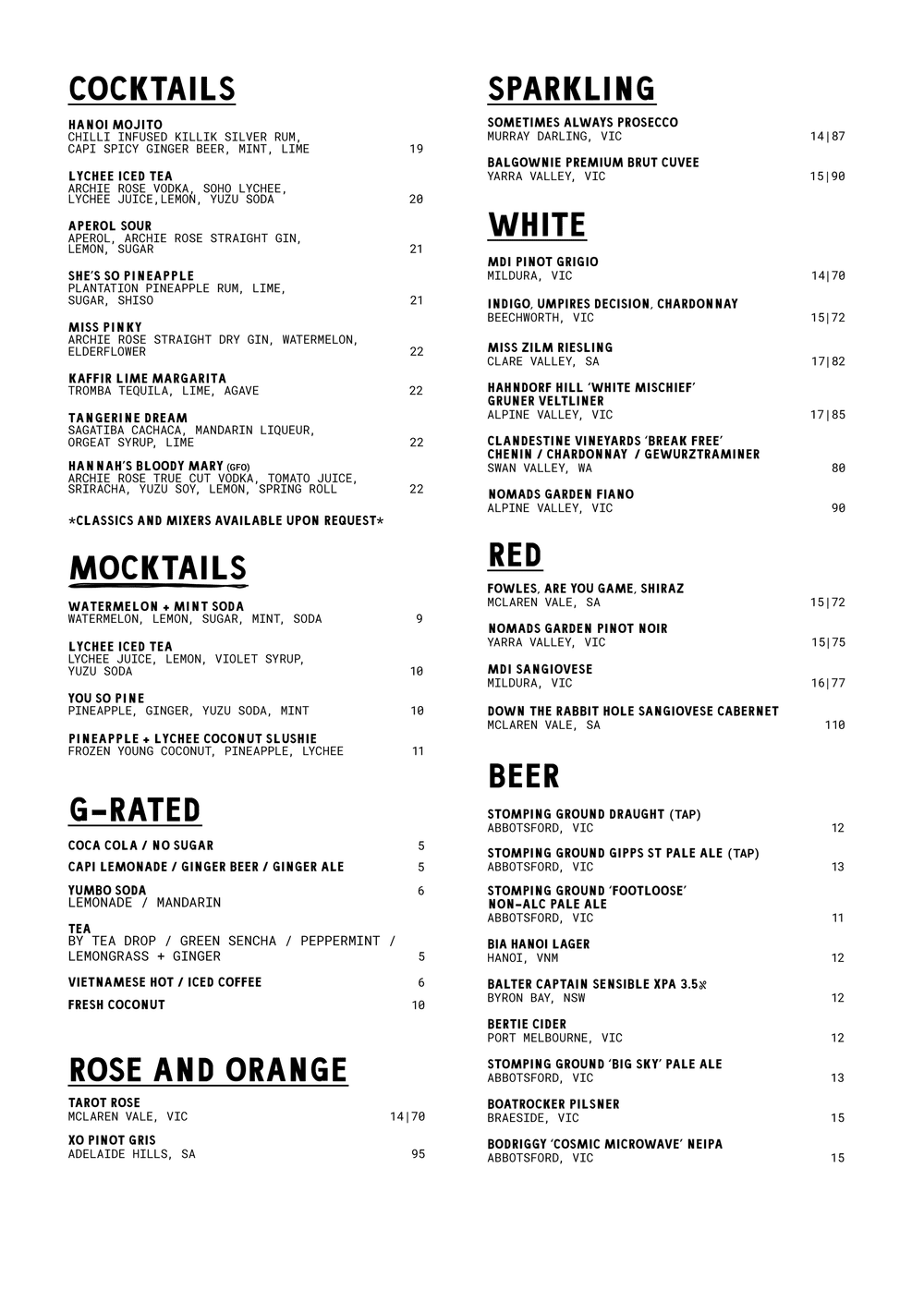 Menu | Vol. II