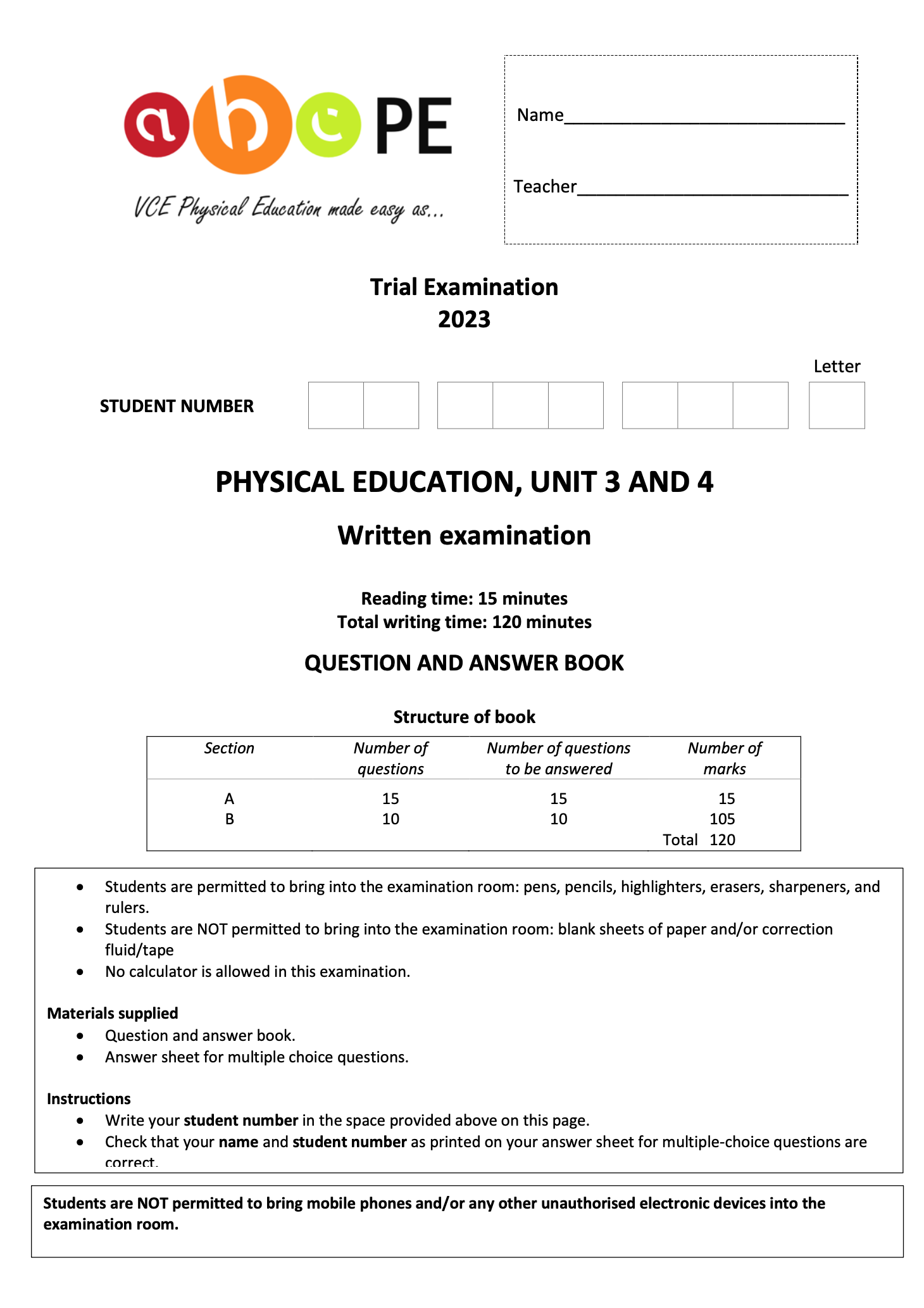 Shop online Resources to Ace VCE PE — abcPE - VCE Physical Education