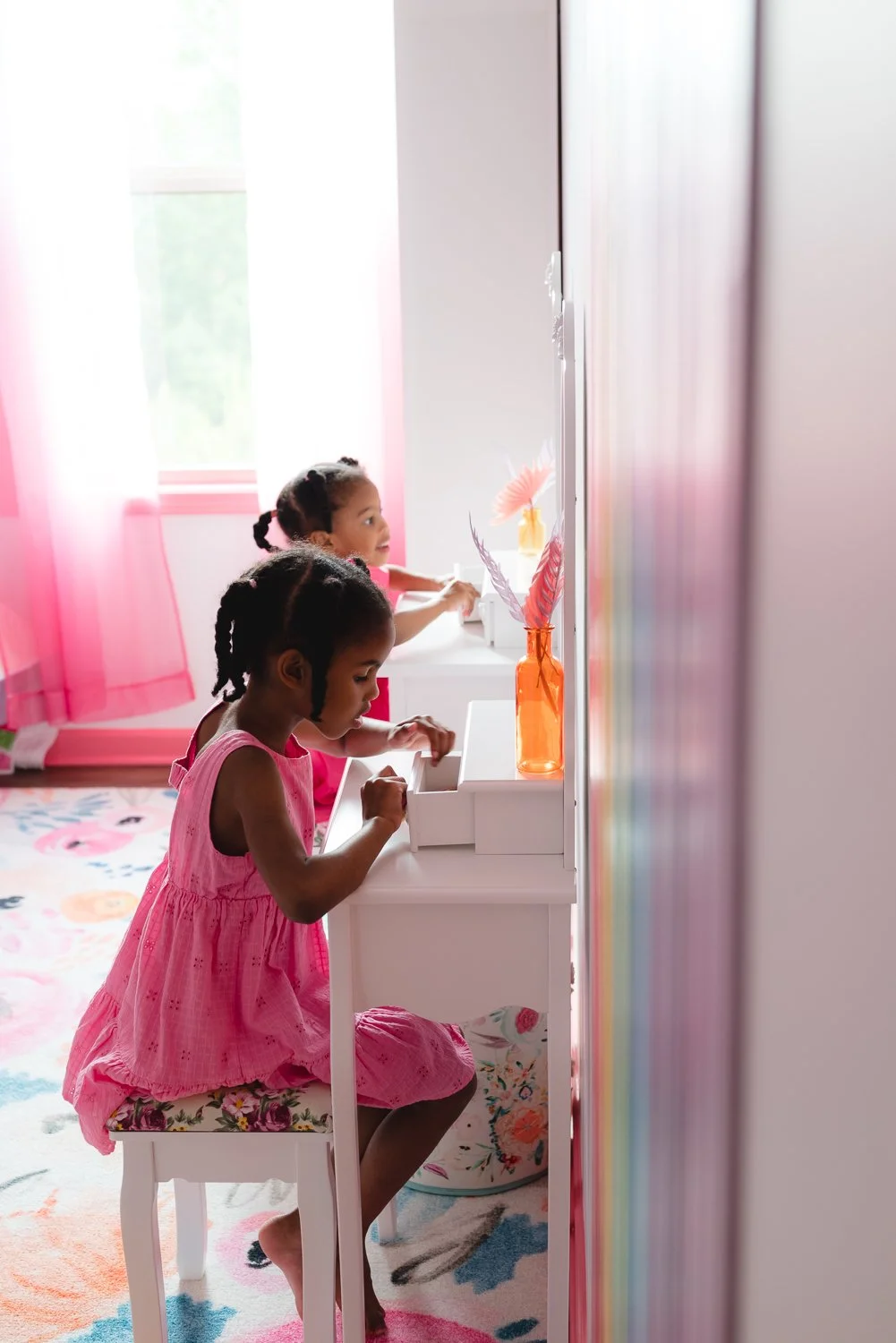One Room Challenge Week 8: Shared Girls Rainbow Spa Bedroom Makeover ...