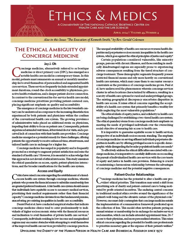 Ethics & Medics — The National Catholic Bioethics Center