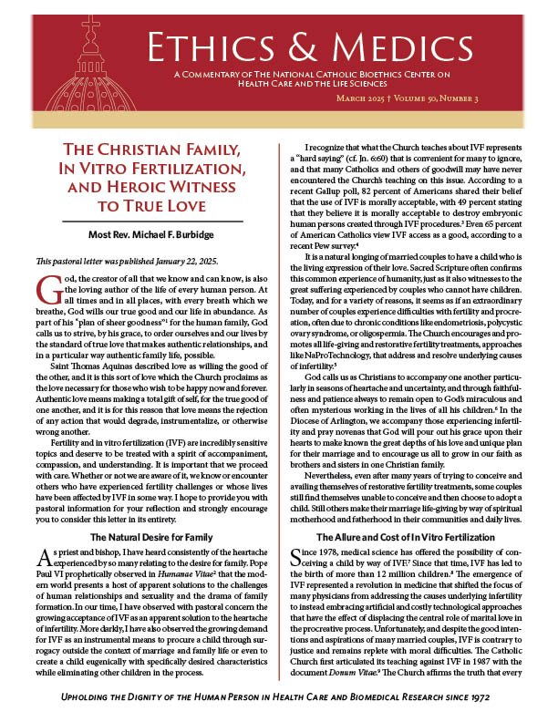 Ethics & Medics — The National Catholic Bioethics Center