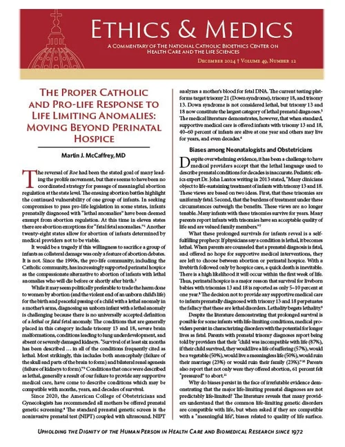 Ethics & Medics — The National Catholic Bioethics Center