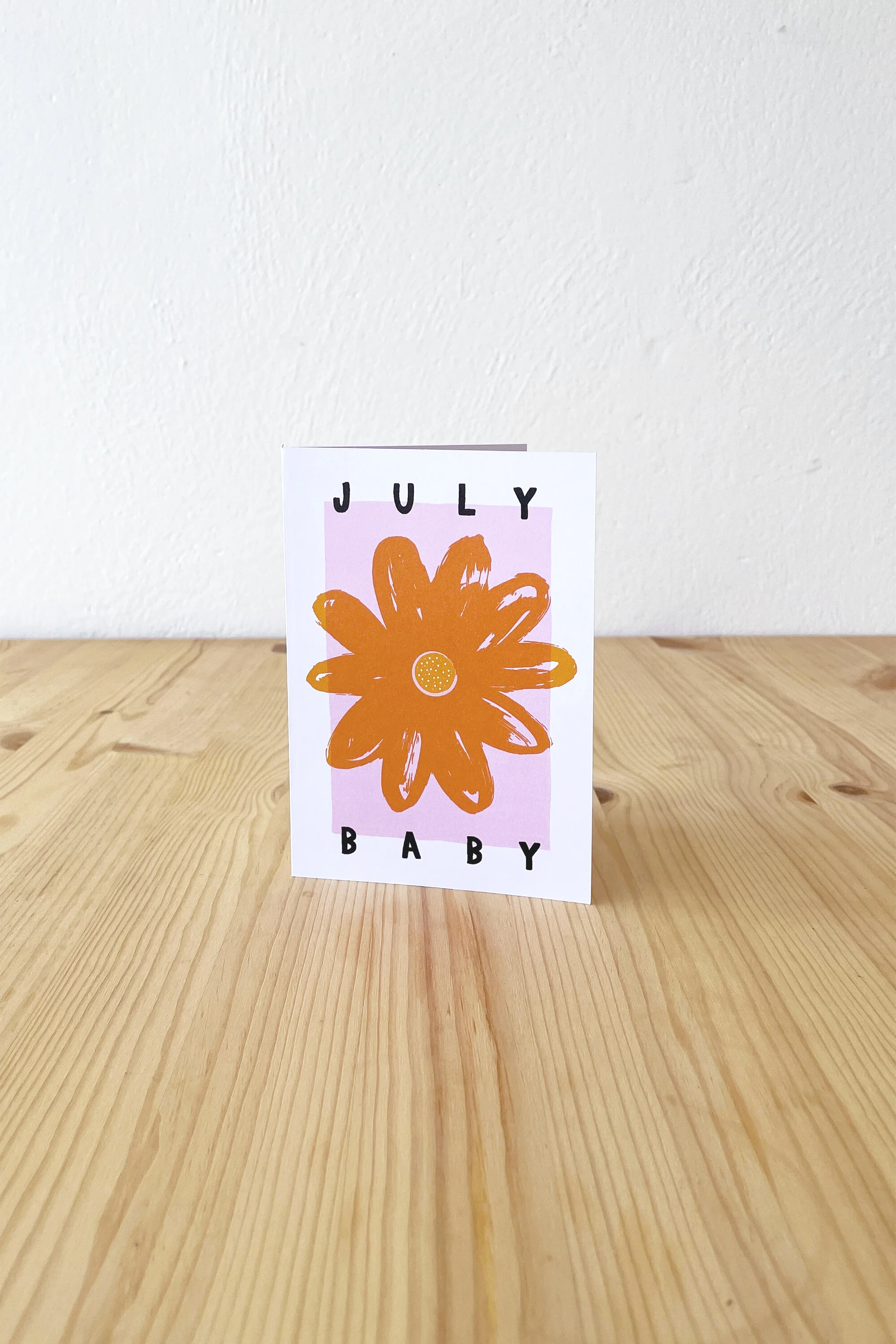 July Baby Card — Hand and Palm