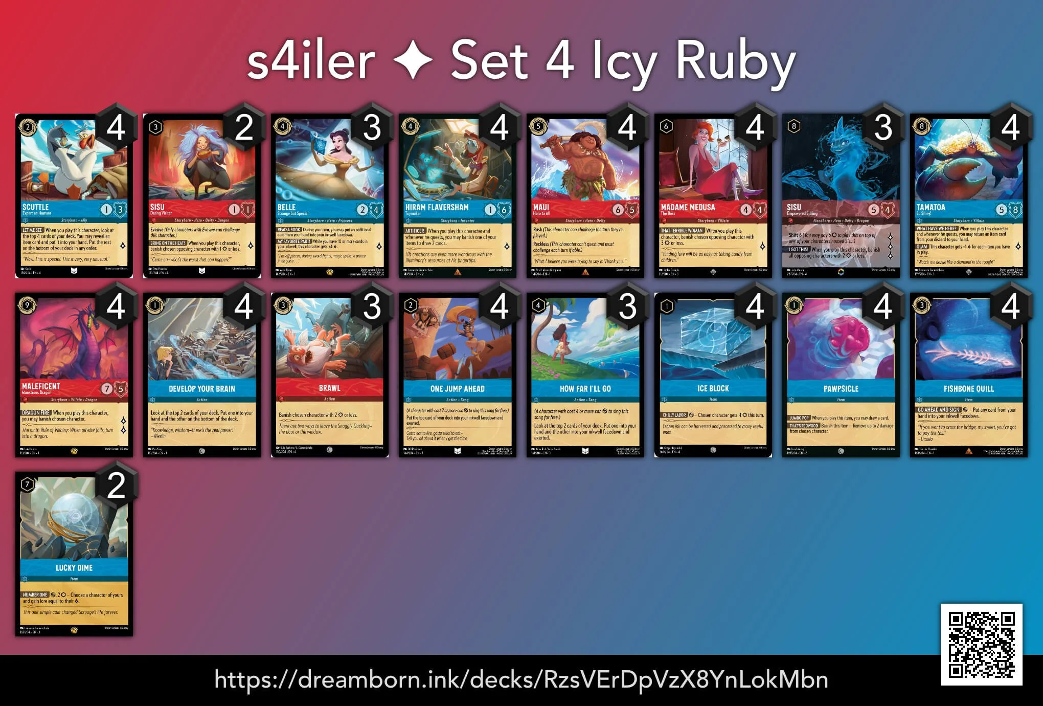 Lorcana Ruby/Sapphire Deck – Control On Ice — Joseph Writer Anderson