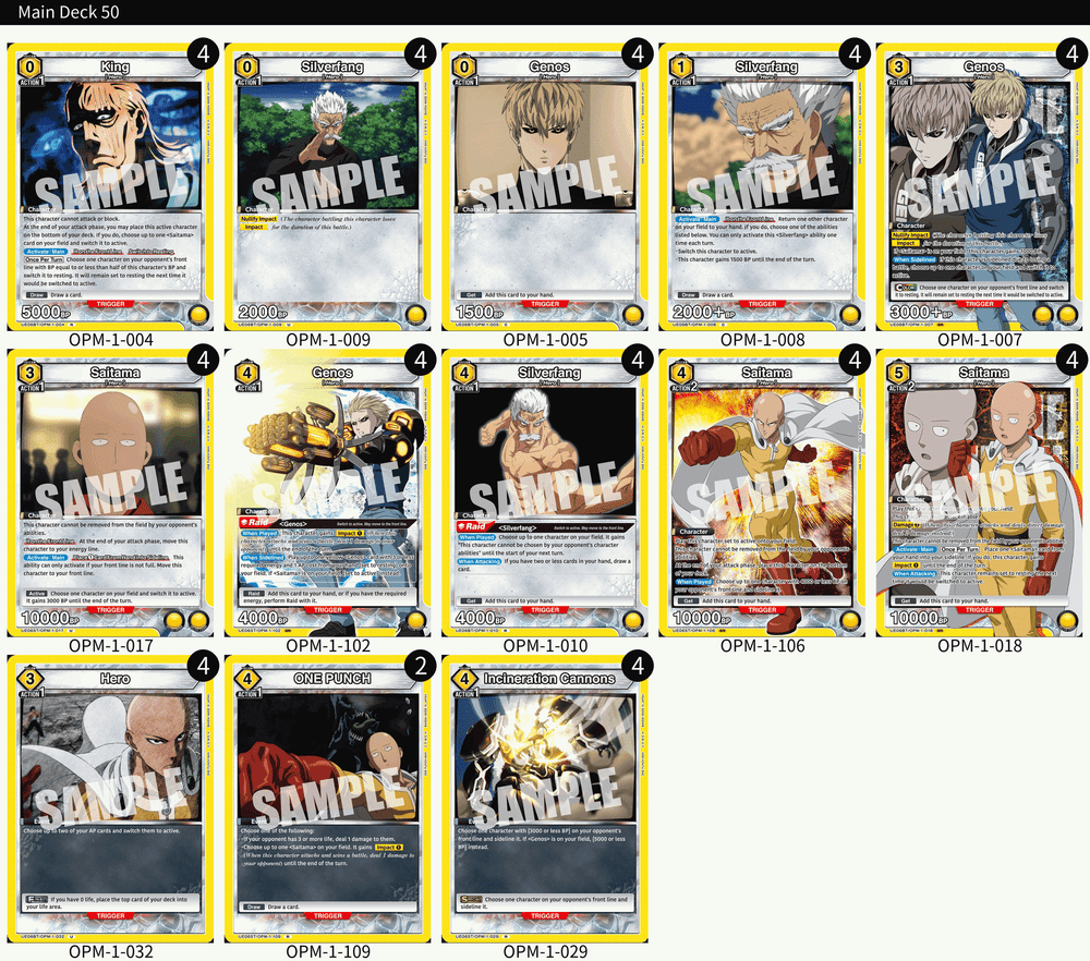 UNION ARENA: Yellow Saitama One Punch Man Deck — Joseph Writer Anderson