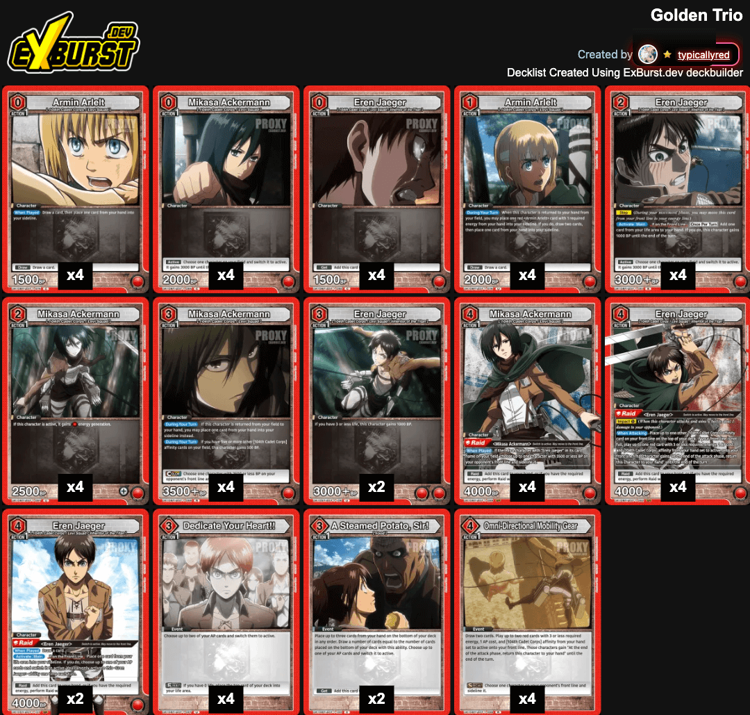 UNION ARENA: Every Attack on Titan Deck, Ranked — Joseph Writer Anderson