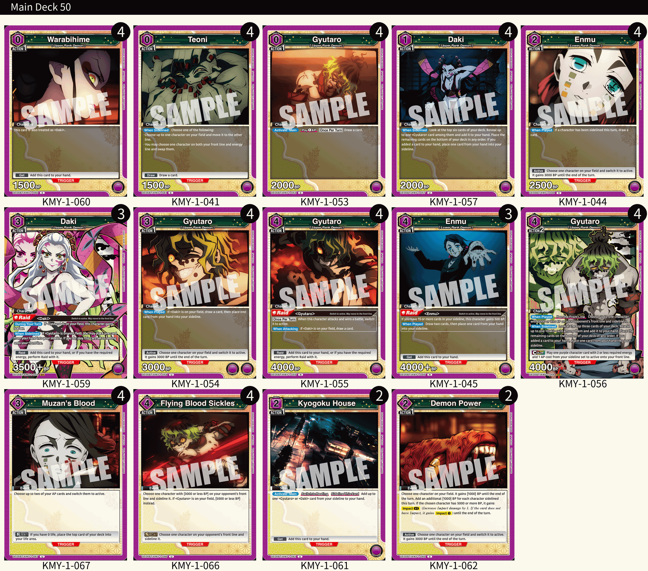 1st Place Demon Slayer Purple Deck Combines Gyutaro with Powerful ...