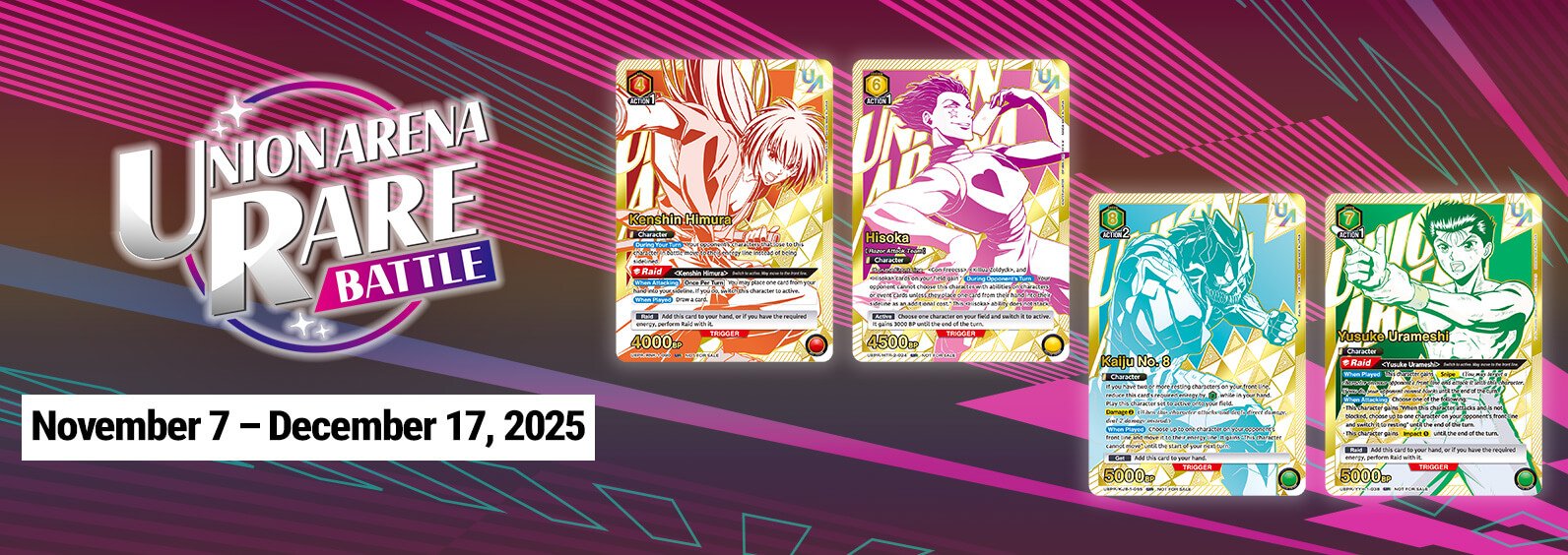 Nov/Dec 2025 UNION ARENA Rare Battle Guide: Kaiju No. 8, Rurouni ...