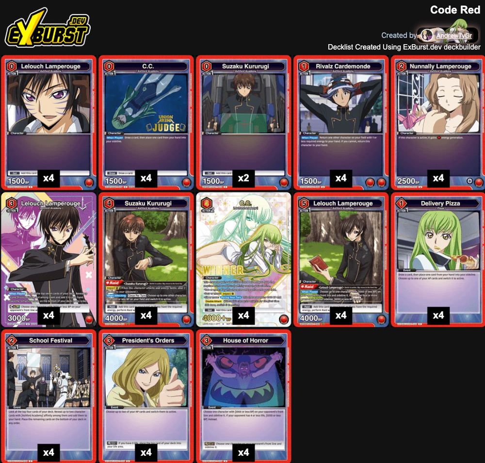 UNION ARENA: New Decks in Code Geass — Joseph Writer Anderson