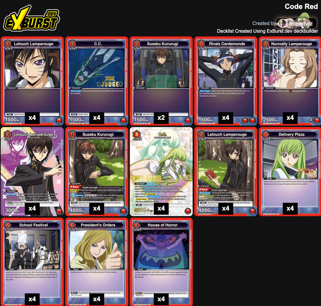 UNION ARENA: New Decks in Code Geass — Joseph Writer Anderson