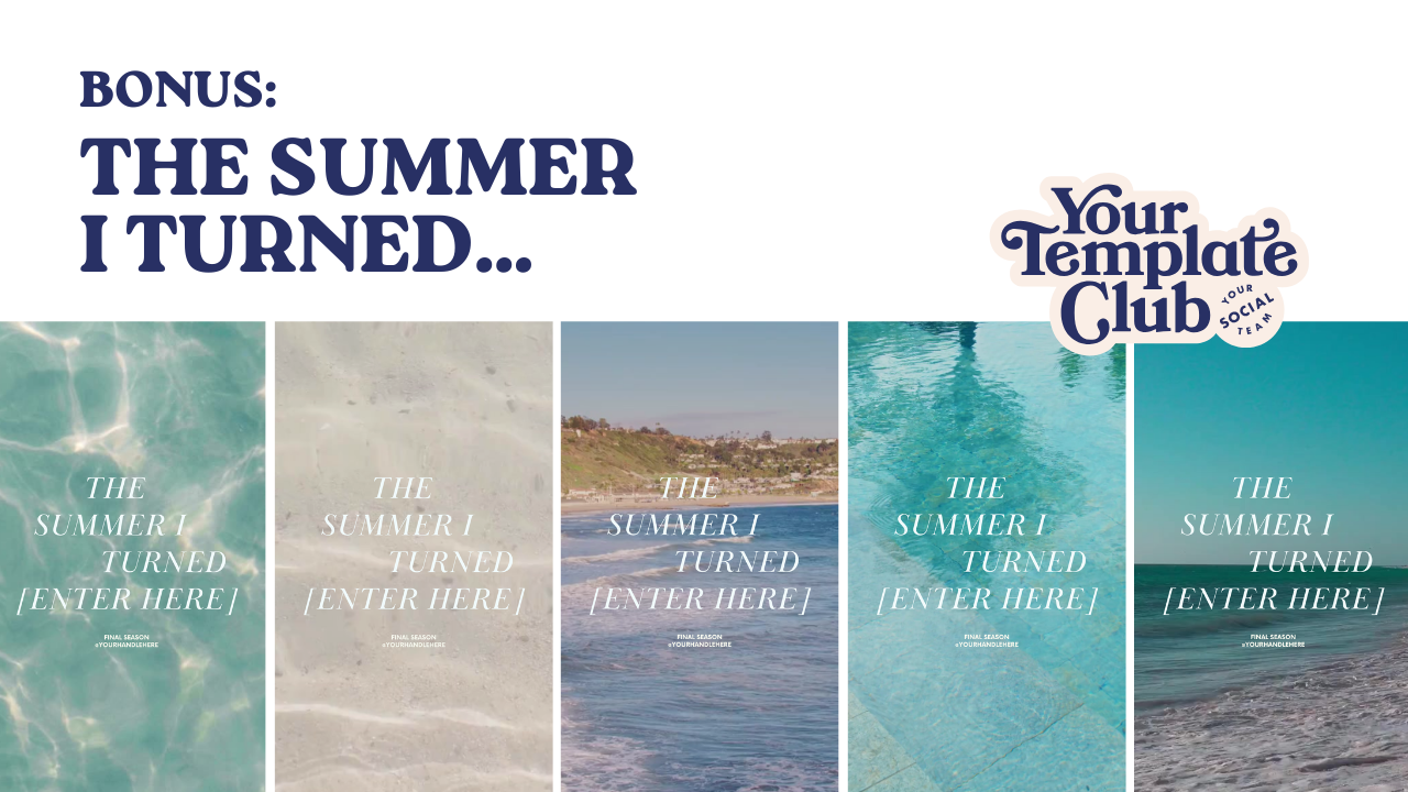 “The Summer I Turned Pretty” Canva Templates for Instagram (How to ...