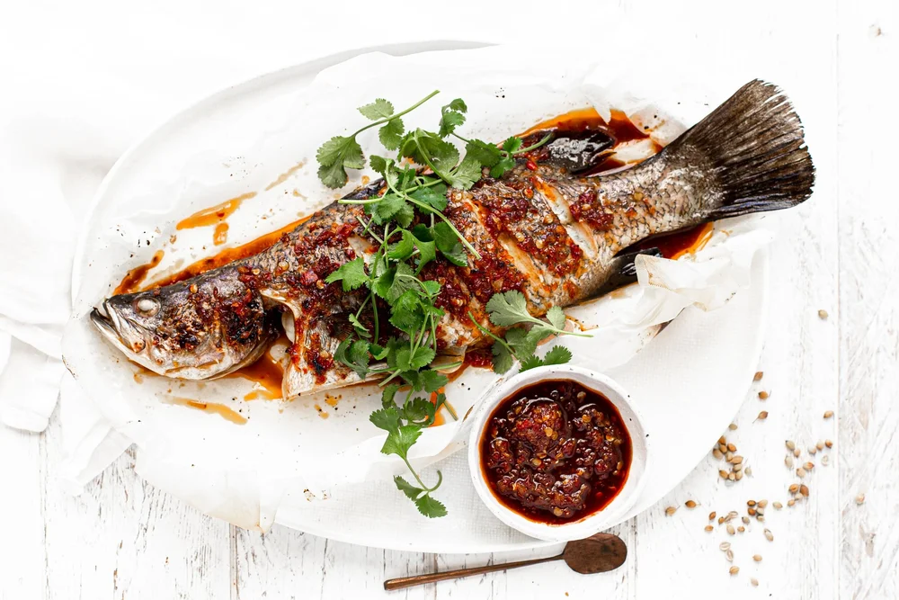 Whole Baked Baby Barramundi with Chilli Jam — Angelakis Bros
