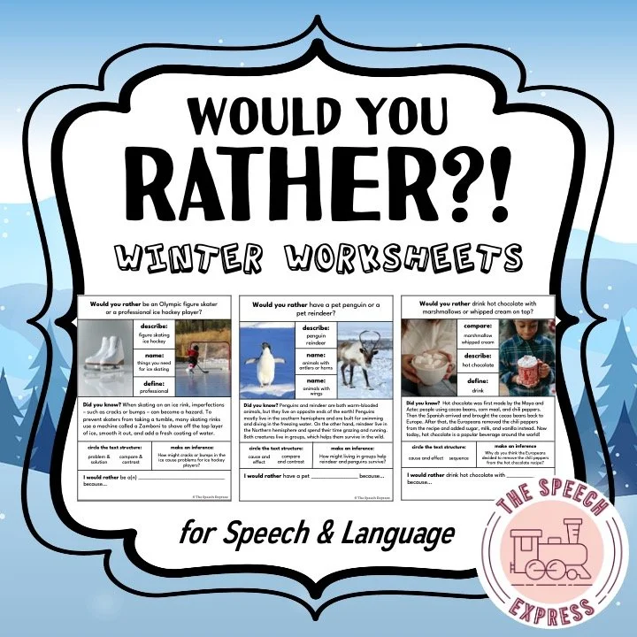 Put A Finger Down If: Winter-Themed Conjunctions Activity — The Speech ...