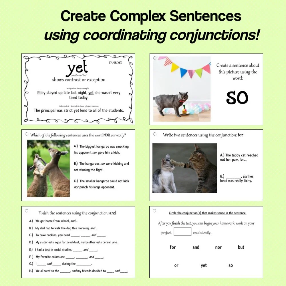 Subordinating Conjunctions Unit — The Speech Express