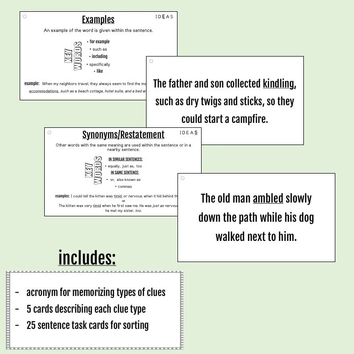 Vocabulary in Context: Strategy-Based Task Cards — The Speech Express