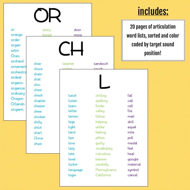 Articulation Word Ring: Sound Loaded /R/ Words — The Speech Express