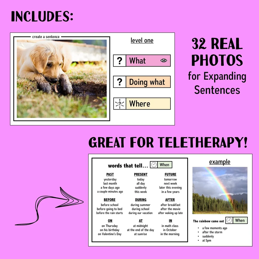 Sports and Hobbies: Expanding Sentences Photo Cards — The Speech Express