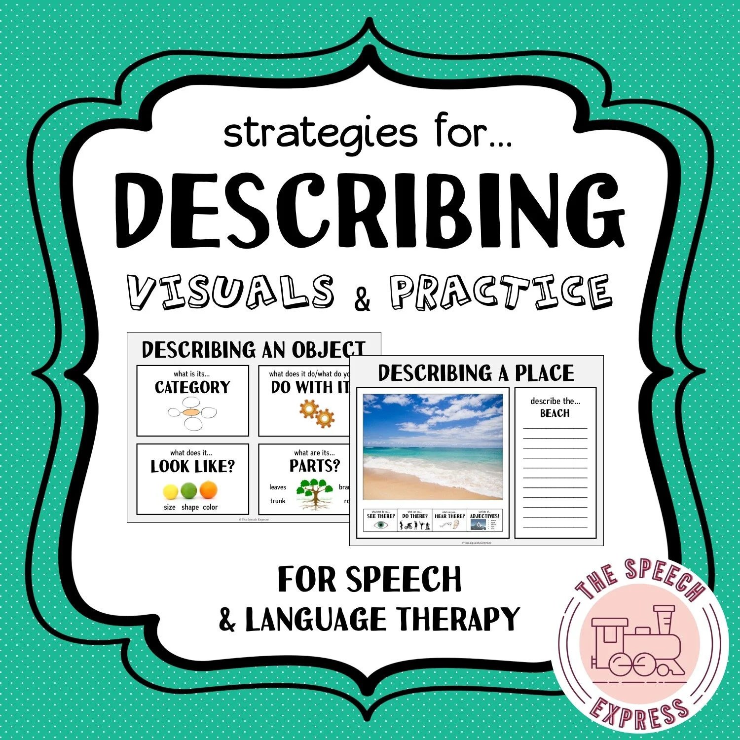 Describing Strategies File Folder for Push-In — The Speech Express