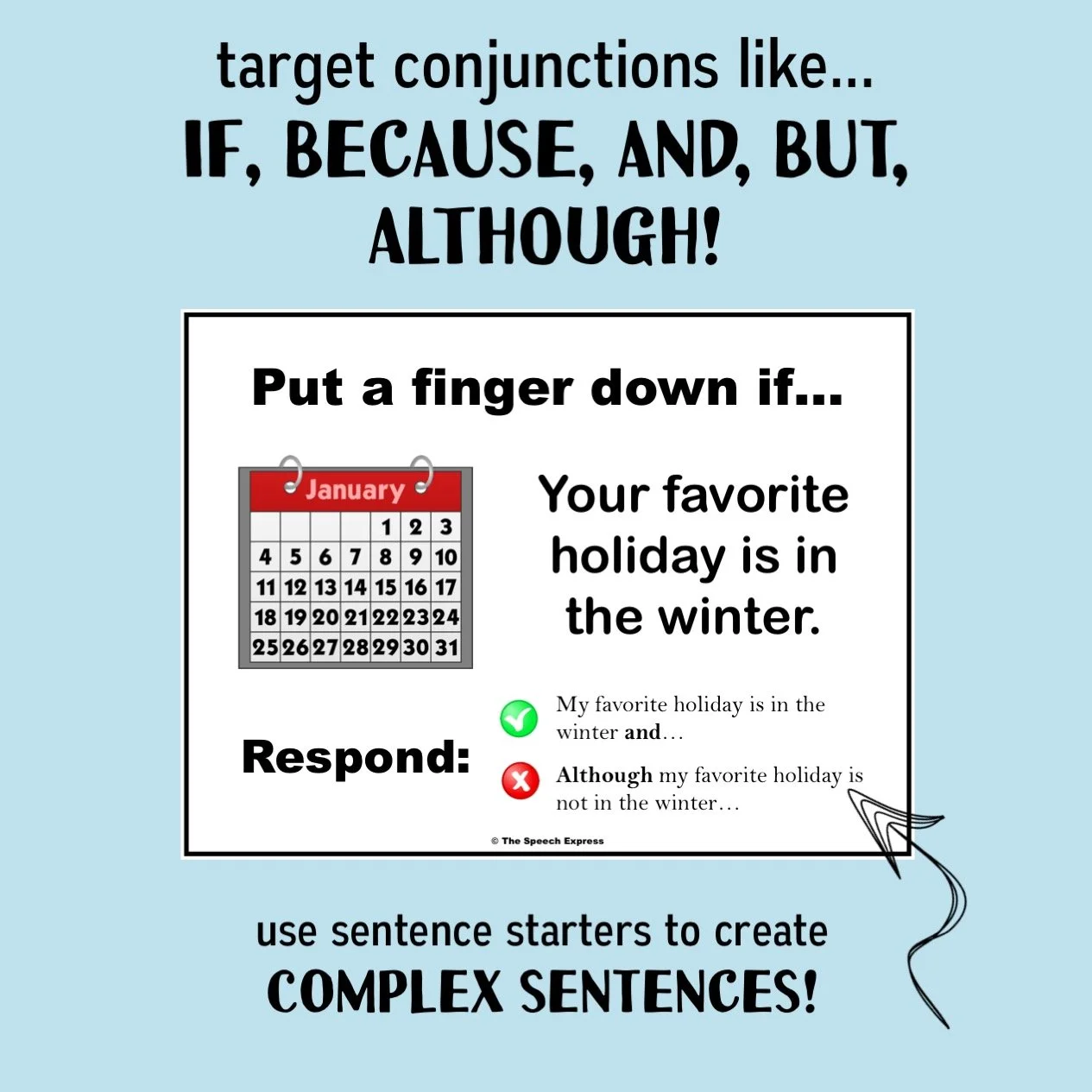 Winter Themed Conjunctions Packet for Speech and Language Therapy — The ...