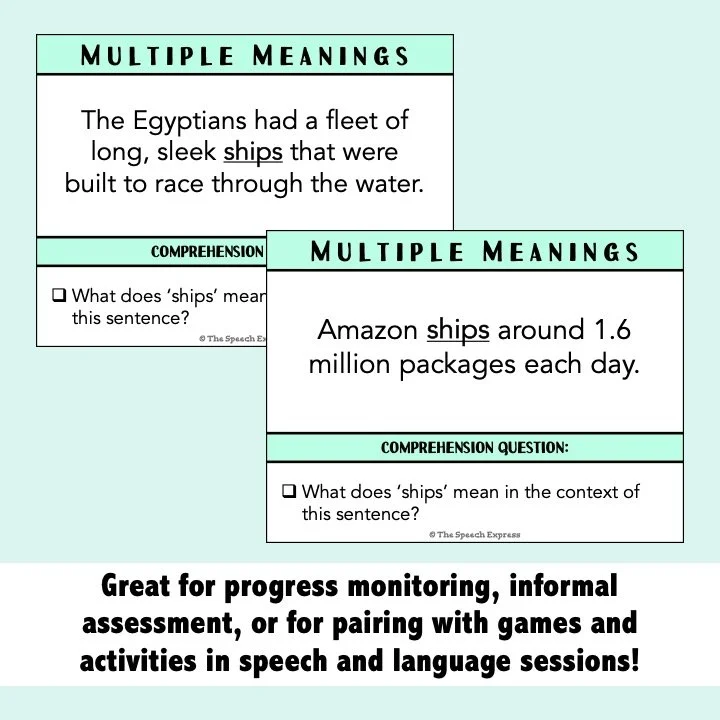 Vocabulary in Context: Strategy-Based Task Cards — The Speech Express