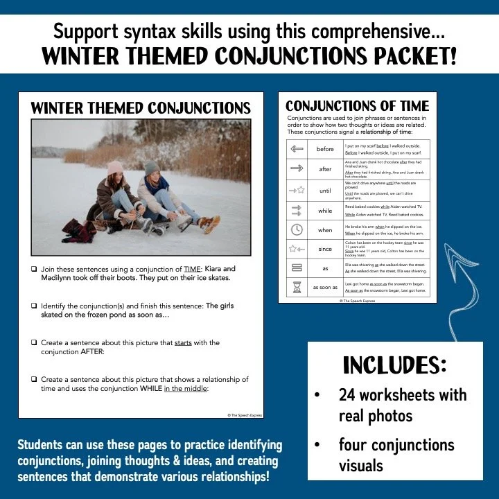 Put A Finger Down If: Winter-Themed Conjunctions Activity — The Speech ...