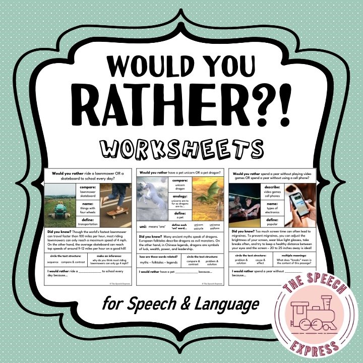 Semantic Relationships: Task Cards for Speech and Language — The Speech ...