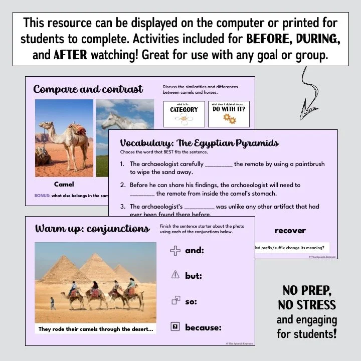 Higher Level Language Task Cards: Famous Landmarks — The Speech Express