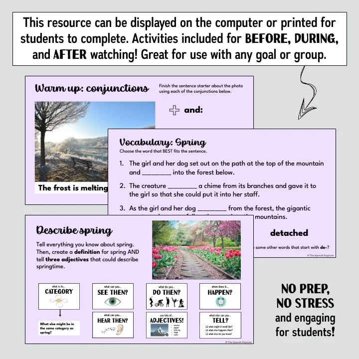 Spring Language Cards for Teletherapy — The Speech Express