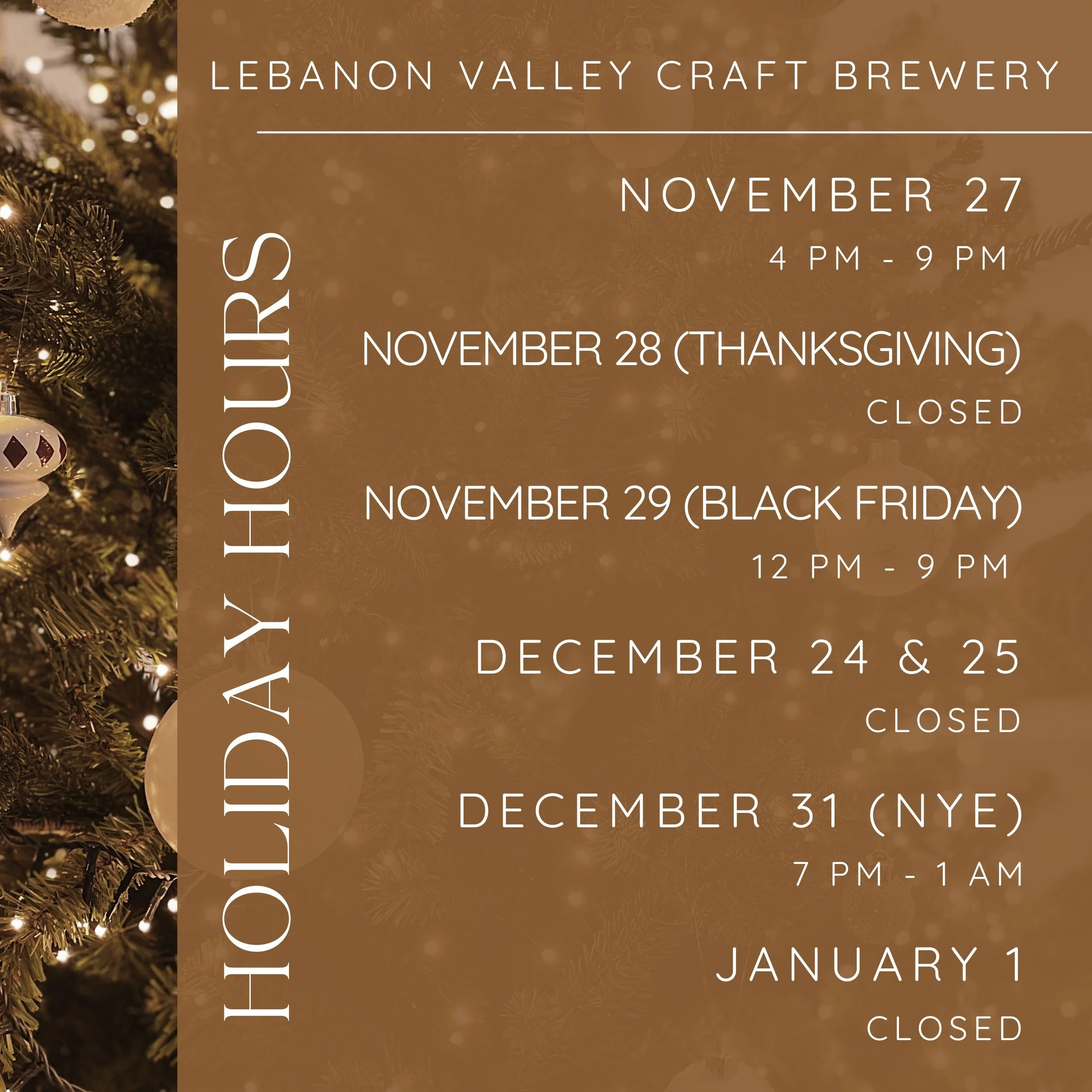 BREW PUB — Lebanon Valley Craft Brewery