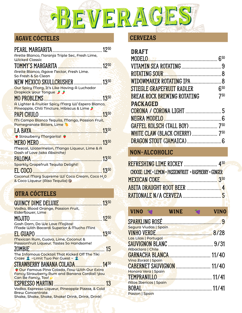 Drinks — Menu