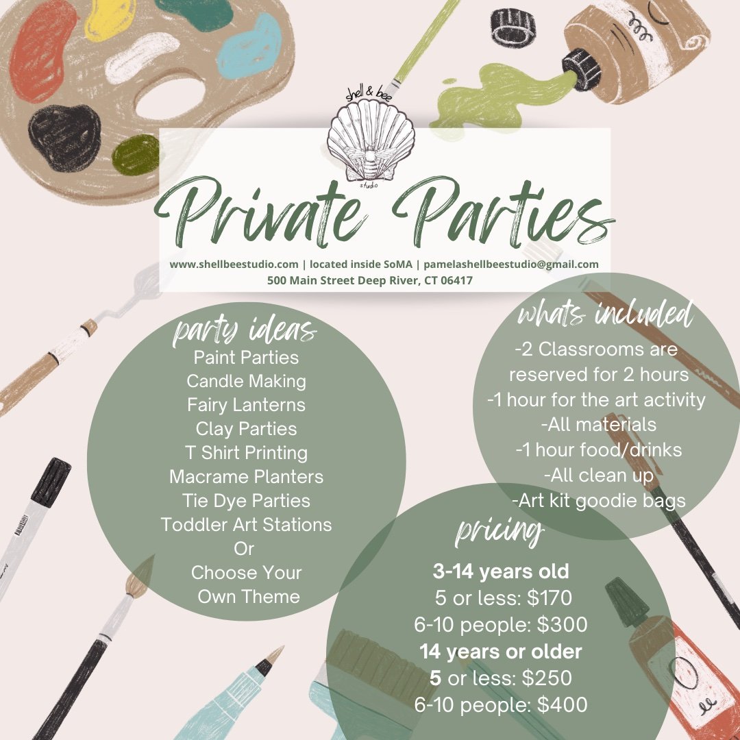 Private Parties — Shell & Bee Studio