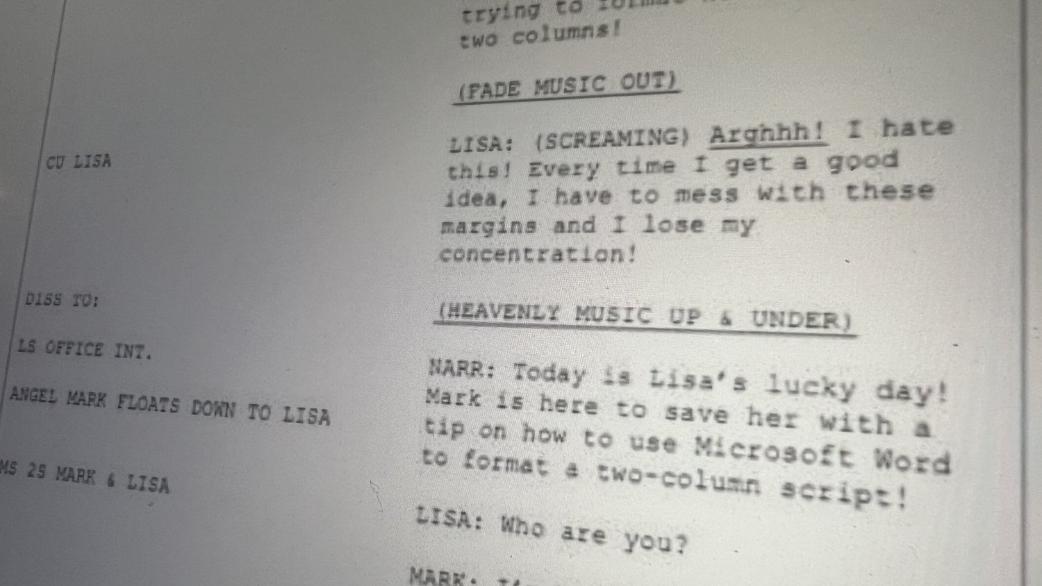 Using Google Docs to Format a Two-Column (AV) Script — Stream Semester