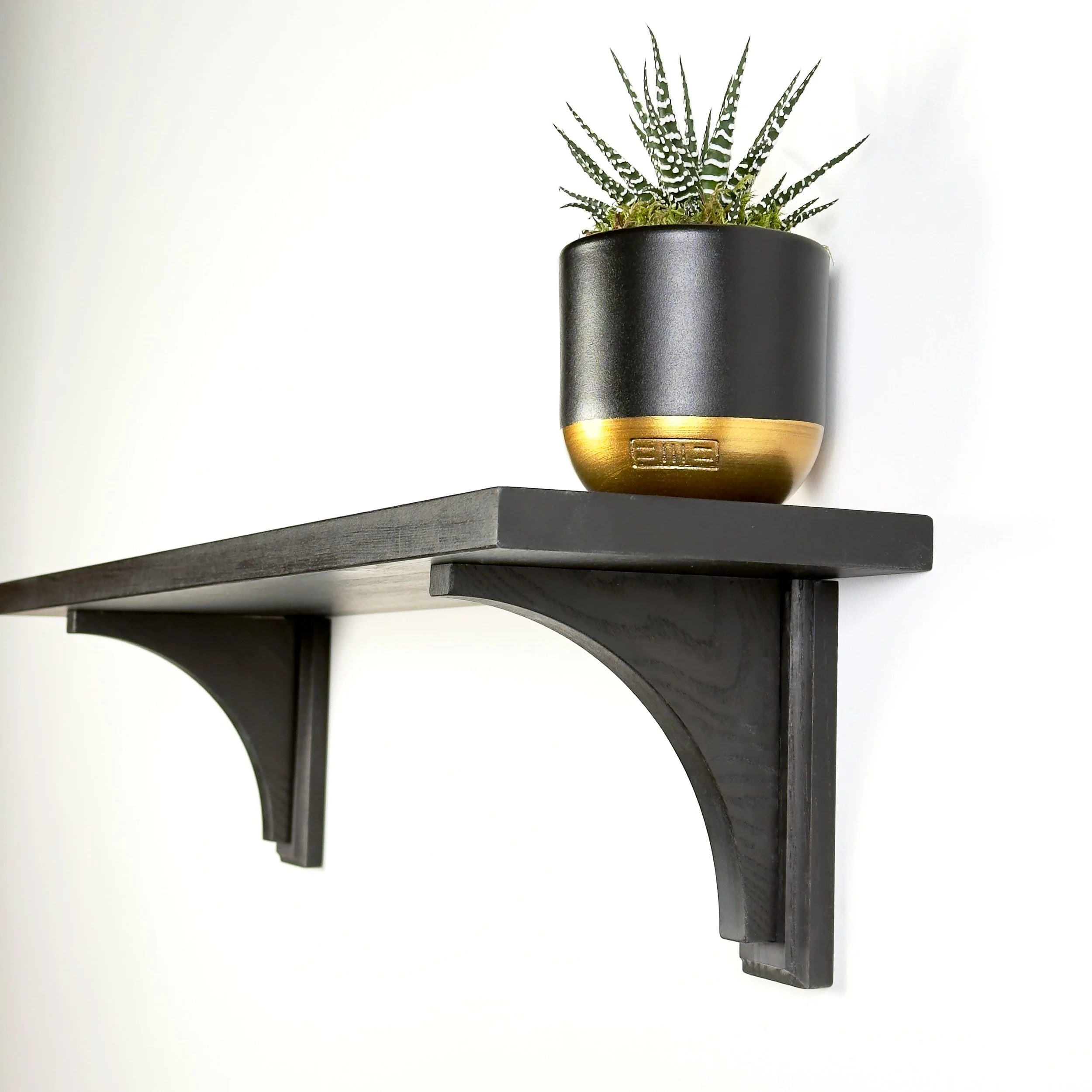 Wooden Shelf Brackets - Stylish modern design with hidden fixings - Oak ...