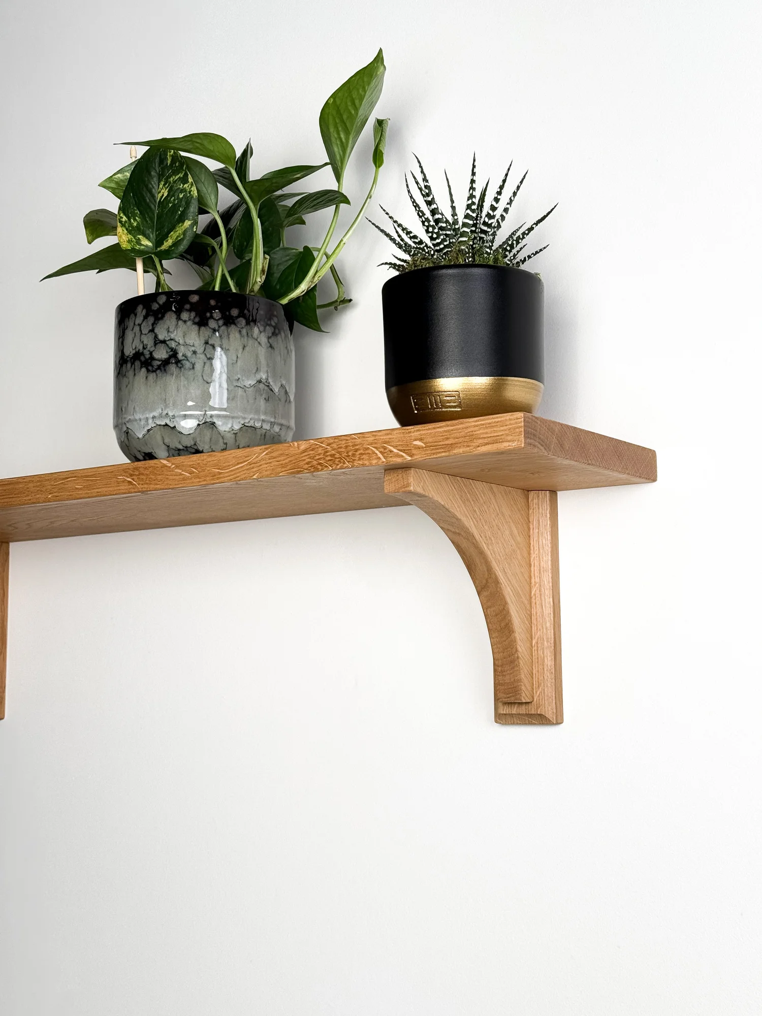 Solid Oak Shelf Brackets - Stylish modern design - Hidden fixings - 3 ...