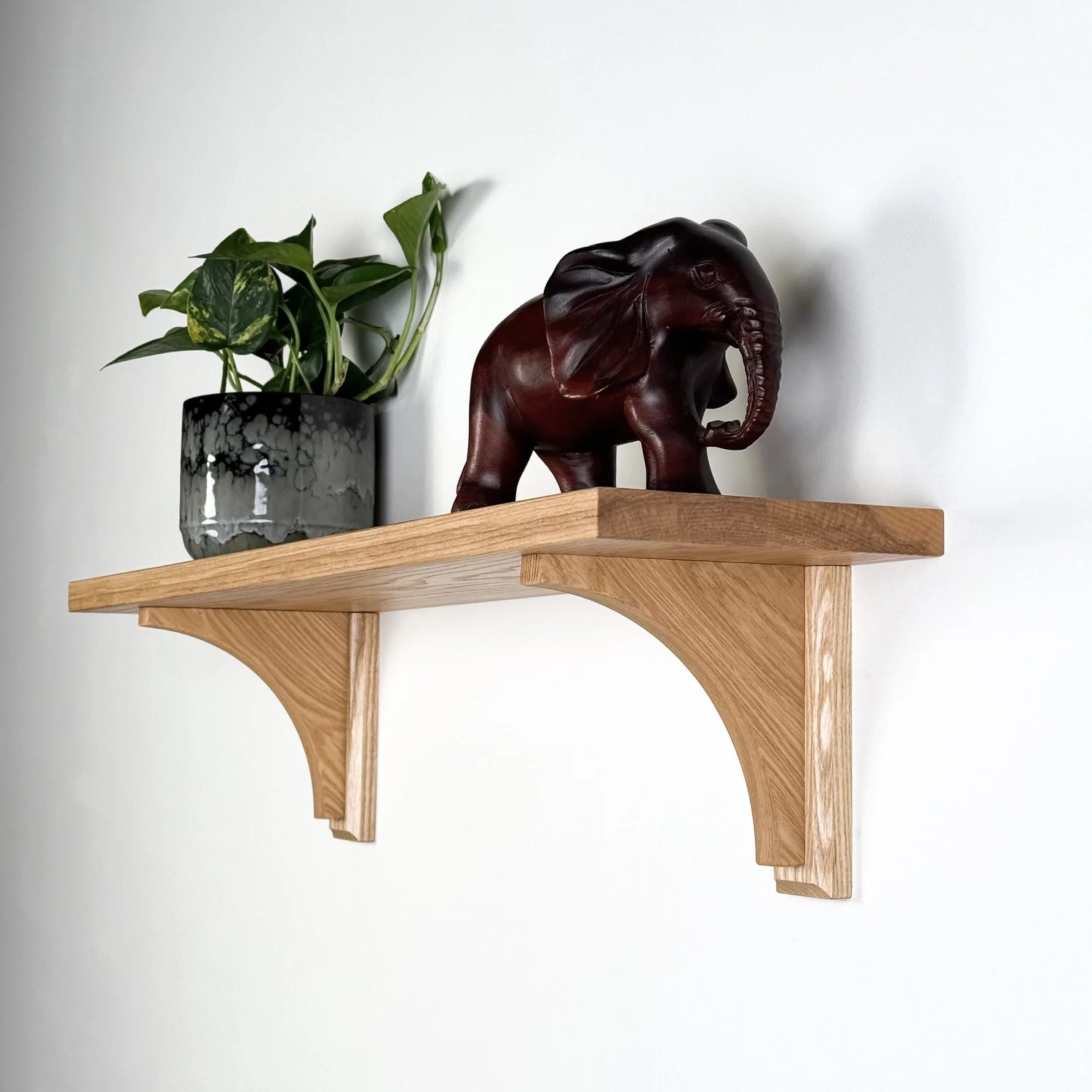 Solid Oak Shelf Brackets - Stylish modern design - Hidden fixings - 3 ...