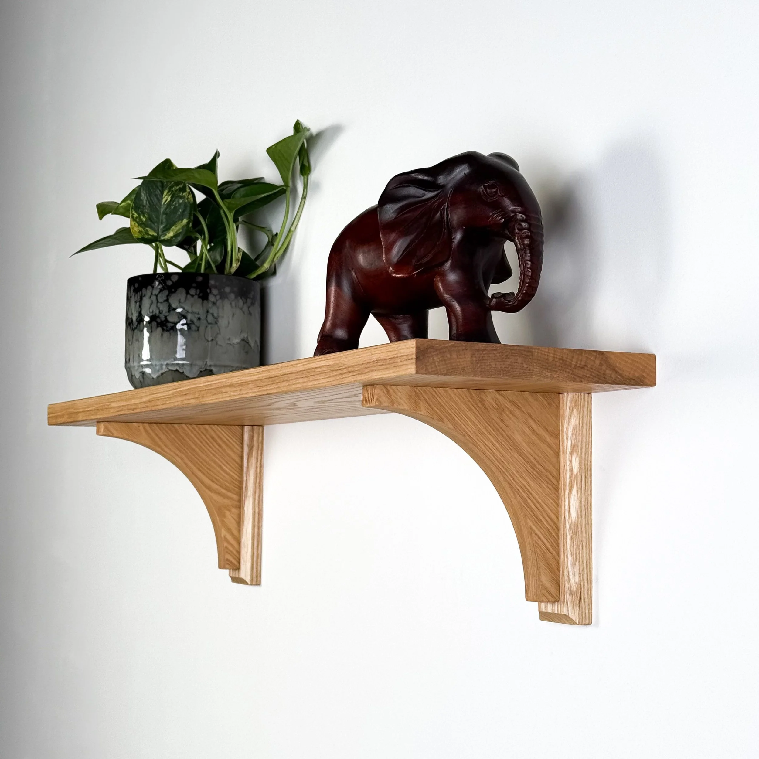 Solid Oak Shelf Brackets - Stylish modern design - Hidden fixings - 3 ...