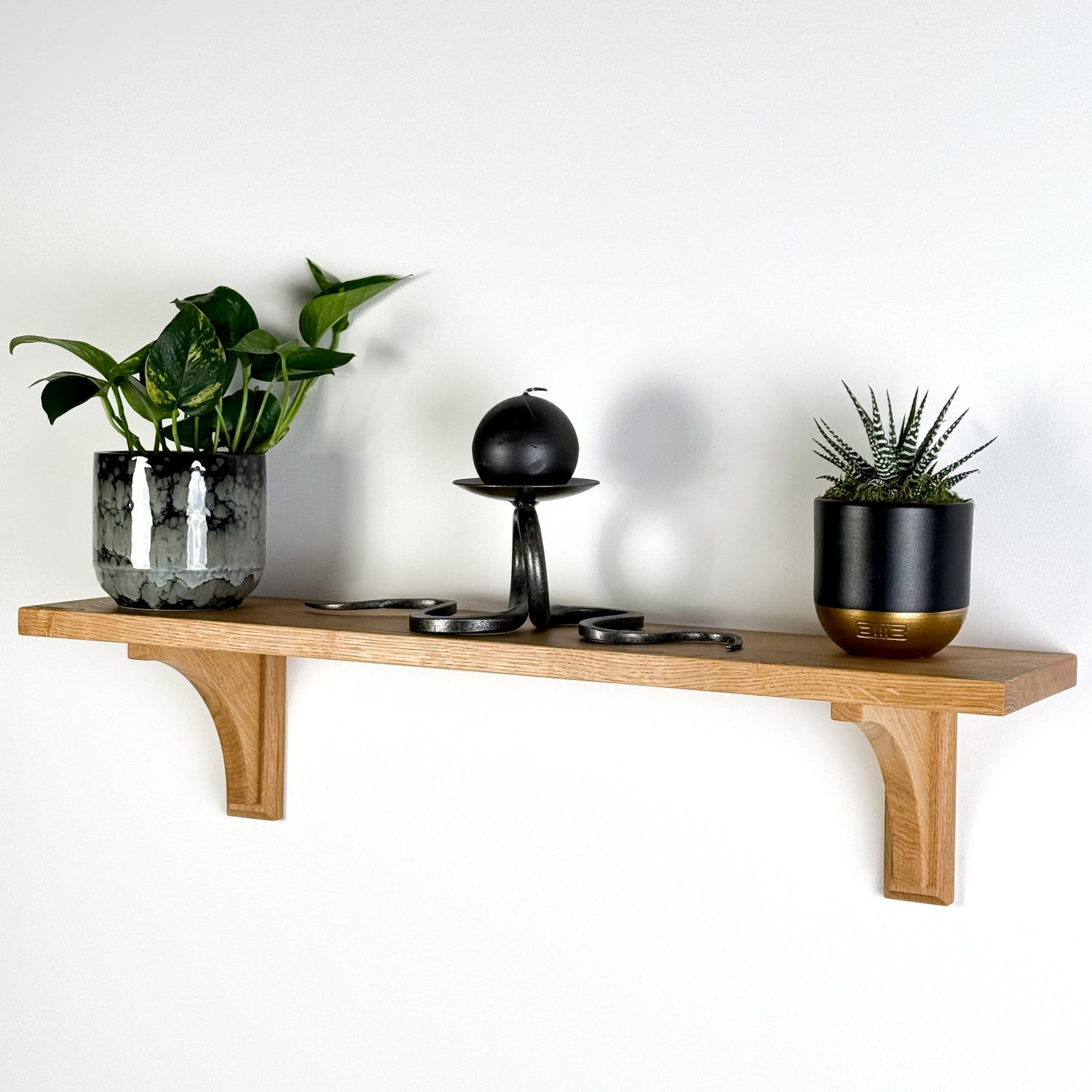 Solid Oak Shelf Brackets - Stylish modern design - Hidden fixings - 3 ...