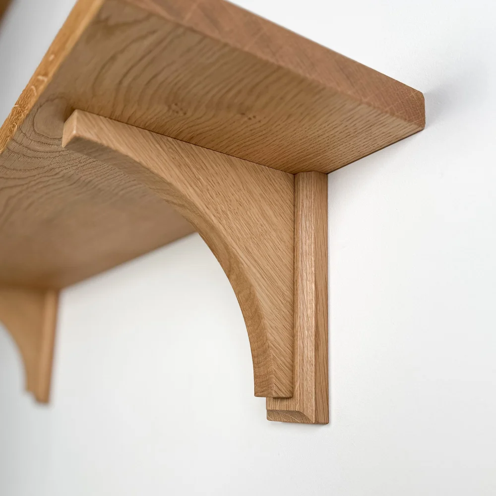 Solid Oak Shelf Brackets - Stylish modern design - Hidden fixings - 3 ...