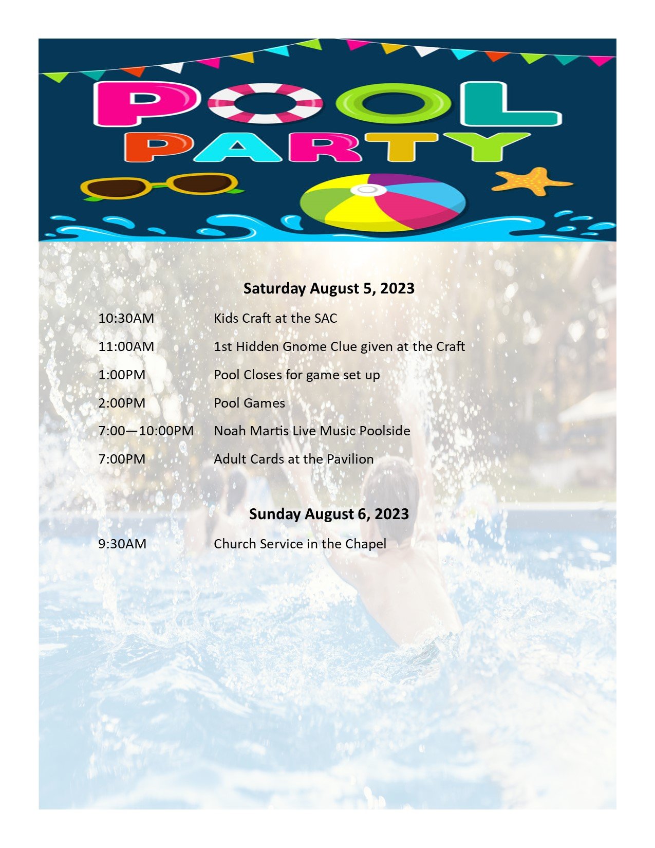 Pool Party — CAMP SEQUOIA
